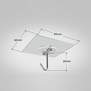 Pengwei 24 Pack Adhesive Hooks Transparent Non-Marking Waterproof Hooks Strong Adhesive Hooks for Kitchen Bathroom Cloakroom Reusable Wall Hooks Nail Free Heavy Duty Adhesive Hooks