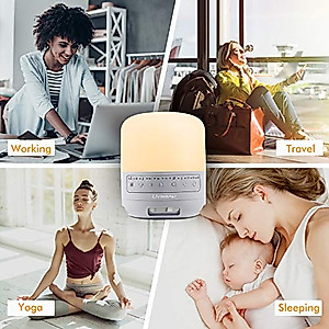 LiviNGPAi White Noise Machine with Adjustable Night Light, 35 High Fidelity Soothing Sounds, 0-100 Dimmable Color Changing Light, Portable Sleep Noise Maker Machine for Home, Office, Travel