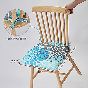 JMGBird Outdoor Chair Cushions Set of 4, Patio Cushions D16xW17 Inch with Ties, Outdoor Chair Pad for Patio Furniture