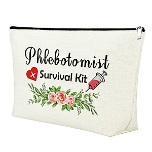 Mxrymvu Phlebotomist Gifts for Women Makeup Bag Phlebotomy Technician Gifts Phlebotomy Graduation Gift Makeup Bag Nurses Practitioner Bag Appreciation Gift for Phlebotomist Travel Makeup Pouch