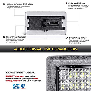 VIPMOTOZ For Tesla Model 3 S X Full LED Side Door Panel Courtesy Welcome Step Light Lamp Assembly Replacement 6000K Diamond White 4-Pieces Set