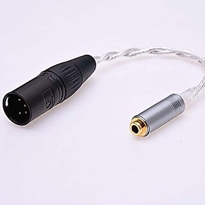 GAGACOCC 4pin XLR Male to 4.4mm Female Balanced Crystal Clear Silver Plated Shield Audio Adapter for Sony NW-WM1Z 1A MDR-Z1R TA-ZH1ES PHA-2 Upgrade Extension Cable