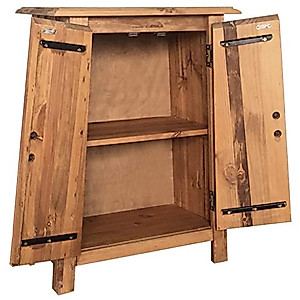 vidaXL Bathroom Side Cabinet Bathroom Wall Cabinet Over The Toilet Space Saver Storage Medicine Cabinet with 1 Shelf Cupboard Solid Wood Pine