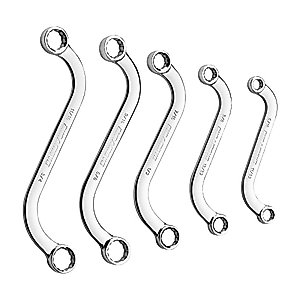 DURAMOVE SAE 5-Piece S-Style Box Wrench Set,5/16 to 3/4 inch, Double 12-Point Box Ends, CR-V,for vehicle repairing, machinery and household