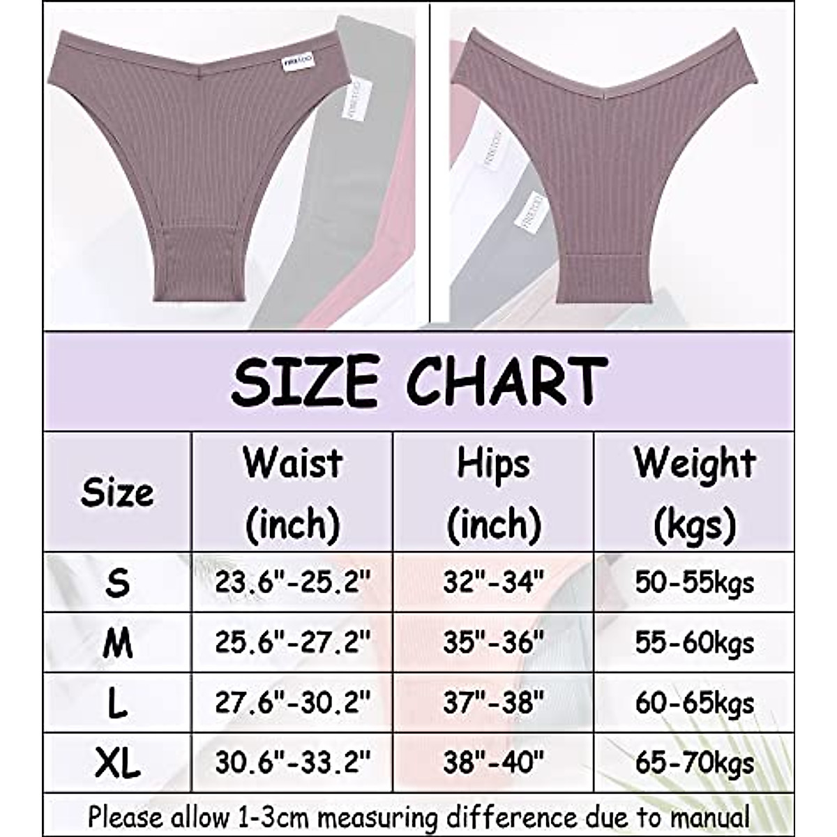 FINETOO 10 Pack Womens Cotton Underwear Sexy Stretch Bikini Panties Low Rise Hipster Ladies Soft V-Waist Cheeky S-XL