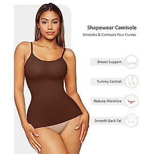 FeelinGirl Women's Compression Tank Top Seamless Body Shaper Camisole Shapewear Tank Tops for Women Brown L