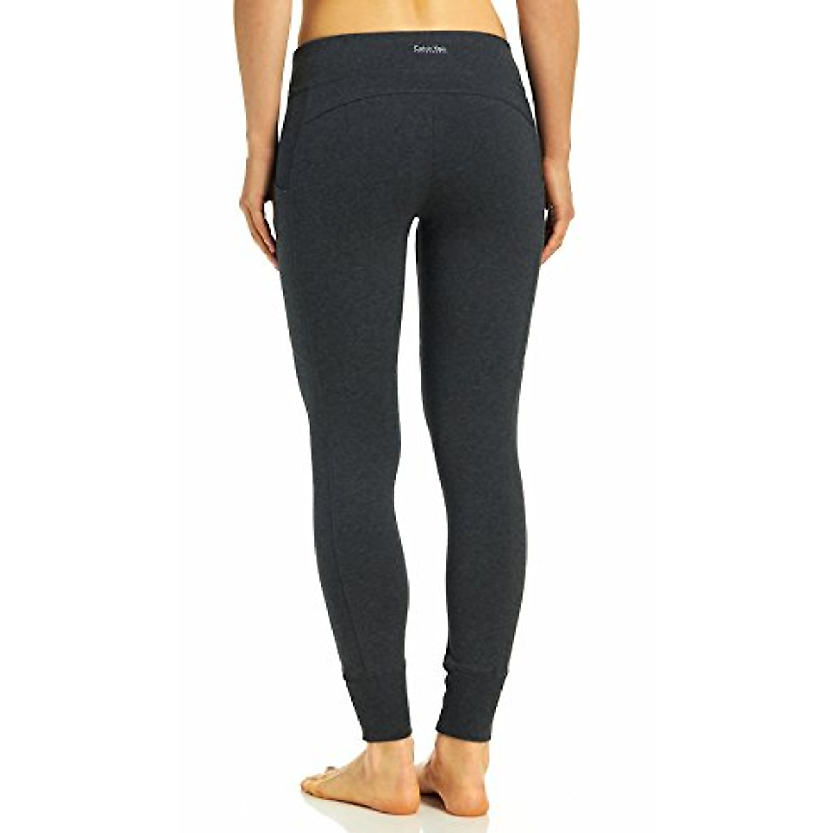 Calvin Klein Women's Premium Performance Double Waistband Moisture Wicking Legging (Standard and Plus), Slate Heather, X-Large