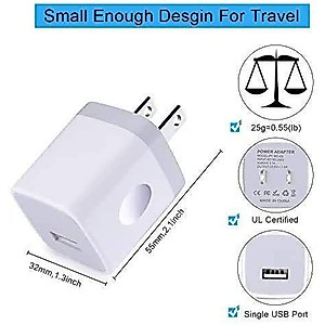 iPhone Charging Block, Charger Cube 4Pack/5W One-USB Charger Block Adapter Brick Box in Wall Plug Cube Head Outlet for iPhone 11 X SE,Samsung Glaxy A53 A13 A01 A12 A54 A20 S22 S21 S20 A71 Moto, LG