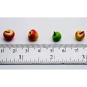 20 Mix Apple Fruit Red Green Gala Jazz Small Size 0.7 Dollhouse Miniatures Food Kitchen Docoration