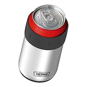 THERMOS Stainless Steel Beverage Can Insulator for 12 Ounce Can, Stainless Steel