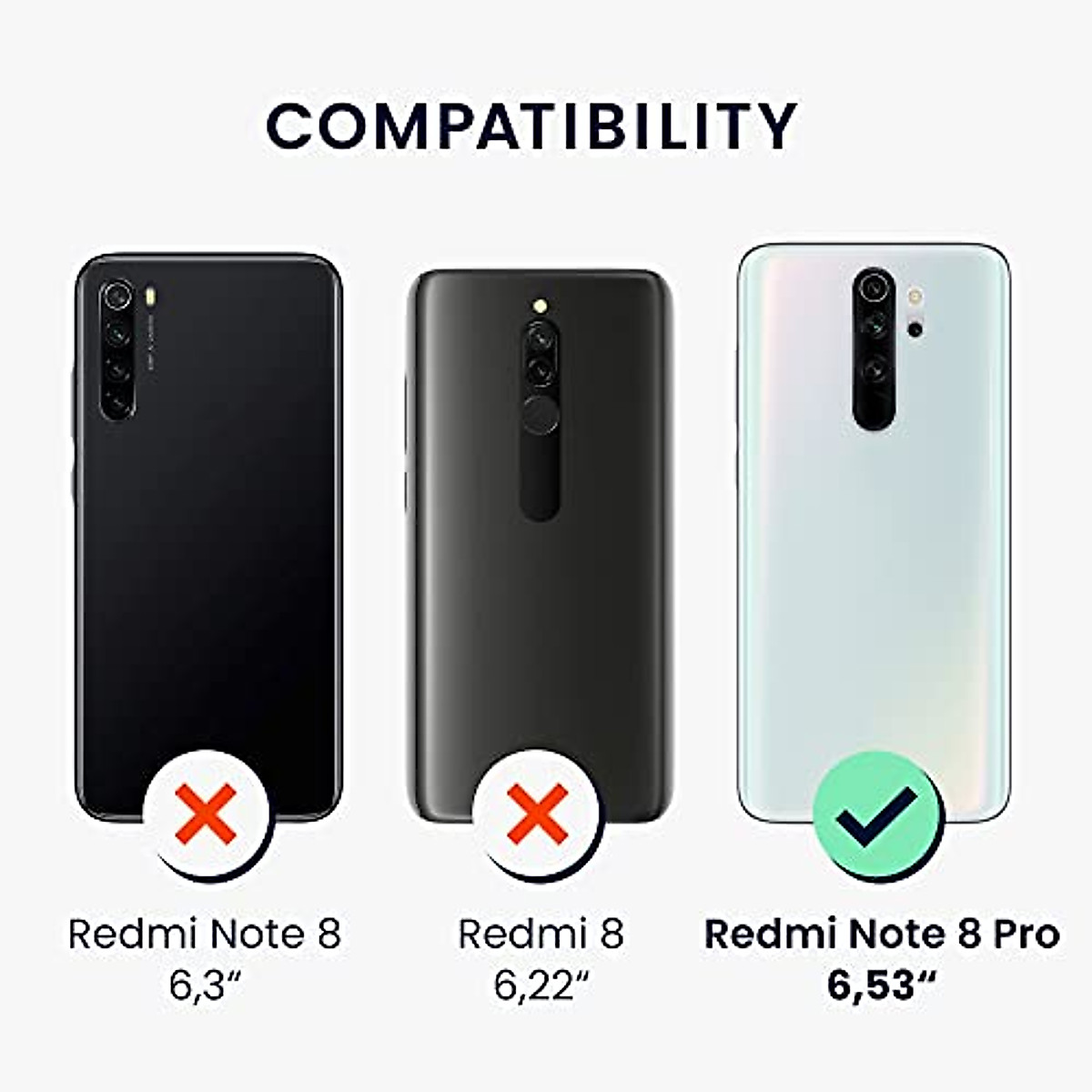 kwmobile Case Compatible with Xiaomi Redmi Note 8 Pro - Case with Hand Strap and Stand Soft TPU Silicone Coating - Lavender