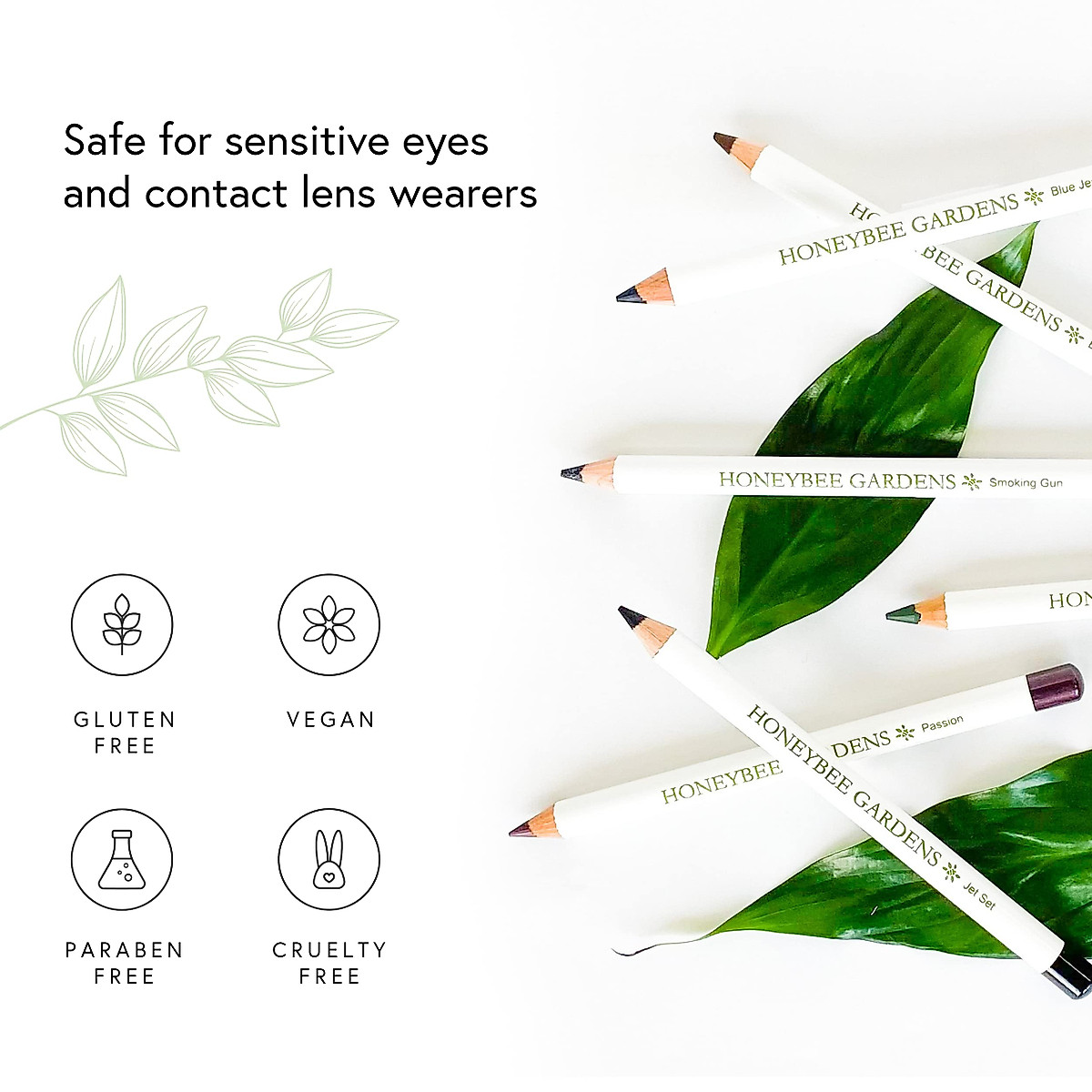 Honeybee Gardens Effortless Eyeliner Pencil in Smoking Gun, Rich Pigmentation, Smooth, Long-Wearing, Vegan, Gluten-Free