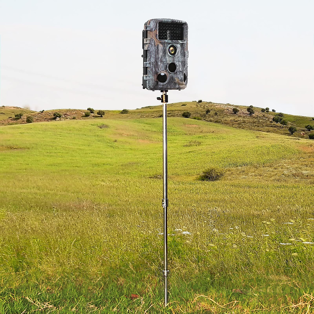 Adfitjo 2 Pack Trail Camera Mount, Support All Hunting Cameras with ¼ - 20 Thread Inserts, Foldable Stainless Steel Bracket