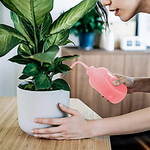 Heylcm 2Pcs 250ml Plastic Wash Bottle with Cap, 8.5oz Pink Narrow Mouth Tattoo Wash Bottle No Spill Safety Squeeze Squirt Bottle with Straw Funnel for Lab Gardening Tattoo Supplies(250ml, Pink)