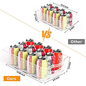 Alpacasso Fridge Organizer Storage Bins Stackable Freezer Kitchen Containers with Handles BPA Free Clear Organization Fridge Stackable Organizer for Cabinet Drawer and Pantry Pack of 8