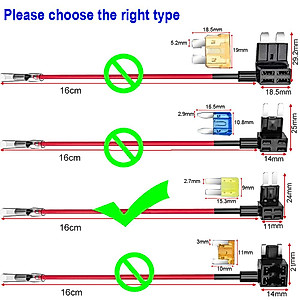 Gebildet 4pcs 12V-24V Add-a-Circuit Micro2 Fuse Tap, Piggy Back Blade Fuse Holder with Wire Harness, 6 pcs Micro 2 Fuse (5A 10A 15A) and Fuse Puller