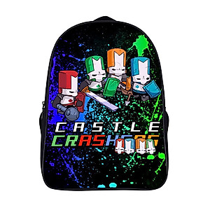 16 Inch 2 Compartment Backpack Castle_Knights_Crashers Castle_Knights_Crashers Castle_Knights_Crashers Unisex Adults Teenagers Children's Shoulders Bag Student Schoolbag