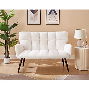 Holaki Loveseat Sofa, 52'' Small Couch Love Seat Couches with Quilted Back 2-Seater Settee for Small Spaces,Bedroom,Living Room(Beige)