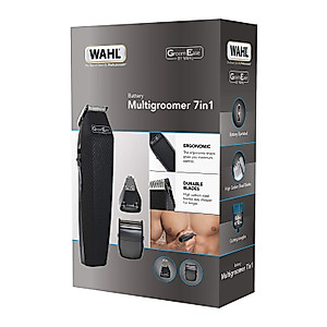 WAHL GroomEase Battery Operated Men Multigroomer, Three Interchangeable Heads, Four Attachment Combs, 90 Minutes of Continuous Use, Ideal for Gym and Travel