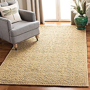 SAFAVIEH Cambridge Collection 4' Square Light Gold / Dark Gold CAM233A Handmade Moroccan Premium Wool Area Rug