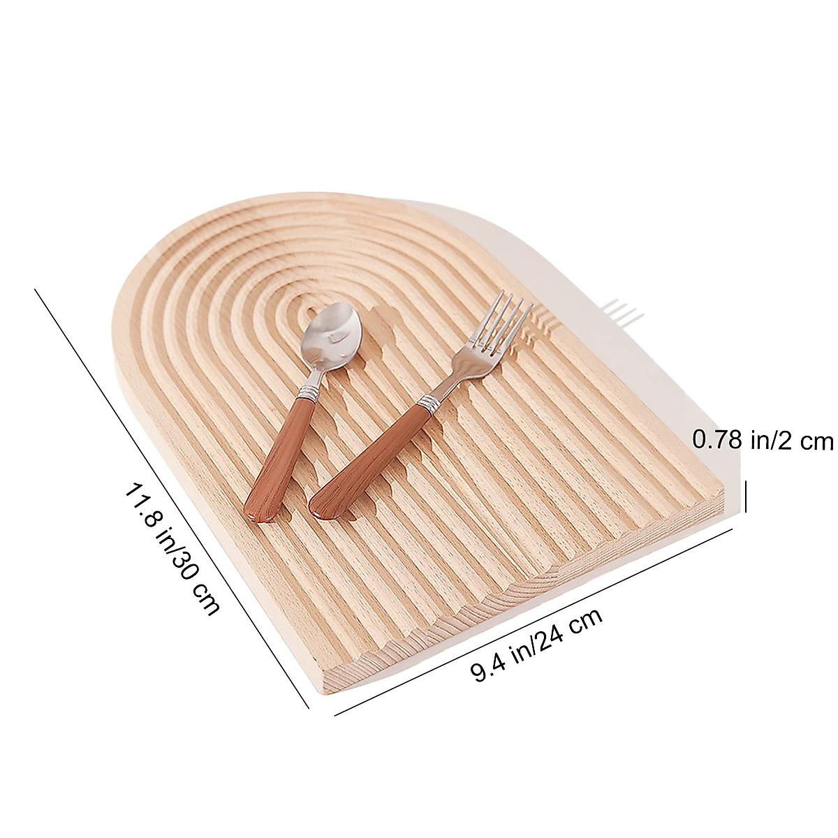 Enkrio Boho Wooden Rainbow Arch Tray Decorative Wood Charcuterie Board Wood Serving Boards for Kitchen Home Decor