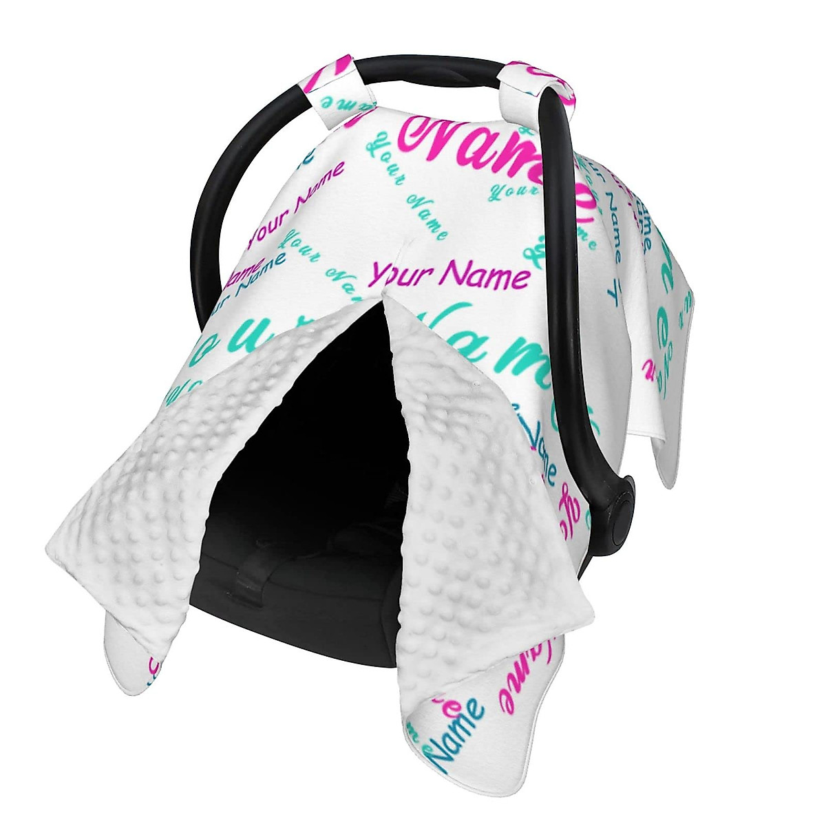 Personalized Baby Car Seat Covers for Babies with Name，Custom CarSeat Canopy Covers for Girls Boys，Nursing Breastfeeding Cover for Infant Car Seat.