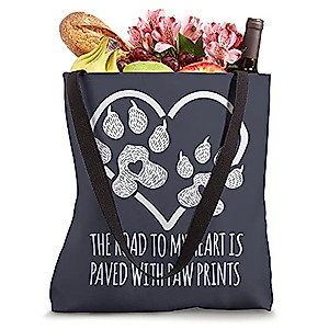I Love Dogs Road To My Heart Paved With Paw Prints Tote Bag
