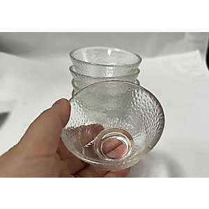 Rikyo 6 Pcs Sake Tea Cups,Heat Resistant Glass Teacup,Mini Espresso Cups,Kung Fu Tea Set,Small Chinese Tea Cup,50ml 1.69 Oz No Handles,Handmade Japanese Cold Sake Sushi Wine Tea Cup