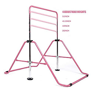 DOBESTS Gymnastics Bar, Kids Folding Horizontal Bar, Adjustable Height Gymnastic Horizontal Bars, GymnasticTraining Equipment for Home Gym Indoor Garden Outdoor