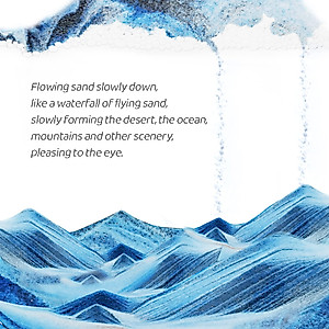 Fitifun Liquid Motion Sand Art Picture for Home Decor - Blue Sandscapes Painting in 3D Motion (12in)