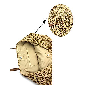 Romfor Women Large Straw Bag Handmade Summer Beach Shoulder Bag