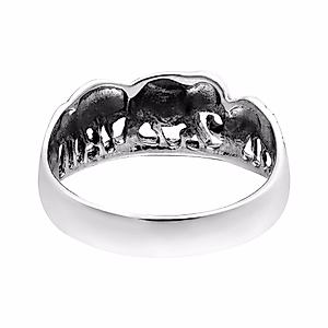 AeraVida Majestic Wild Elephant in a Jungle .925 Sterling Silver Ring (9)