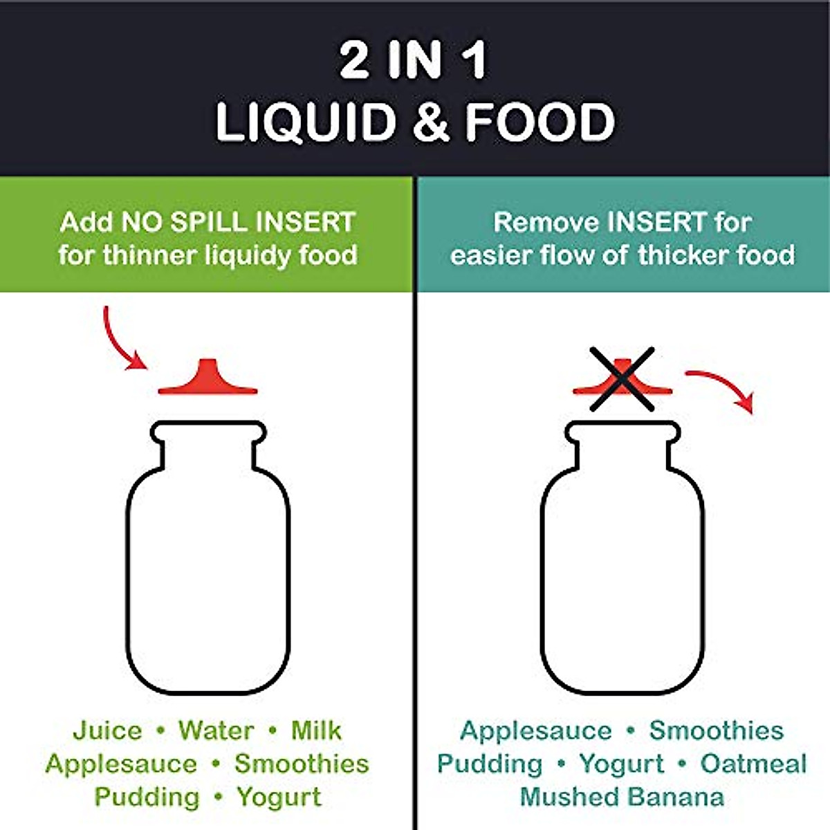 Aqua 6 oz Squeasy Snacker Spill Proof Silicone Reusable Food Pouch - for Both Soft Foods and Liquids - Water, Apple Sauce, Yogurt, Smoothies, Baby Food - Dishwasher Safe