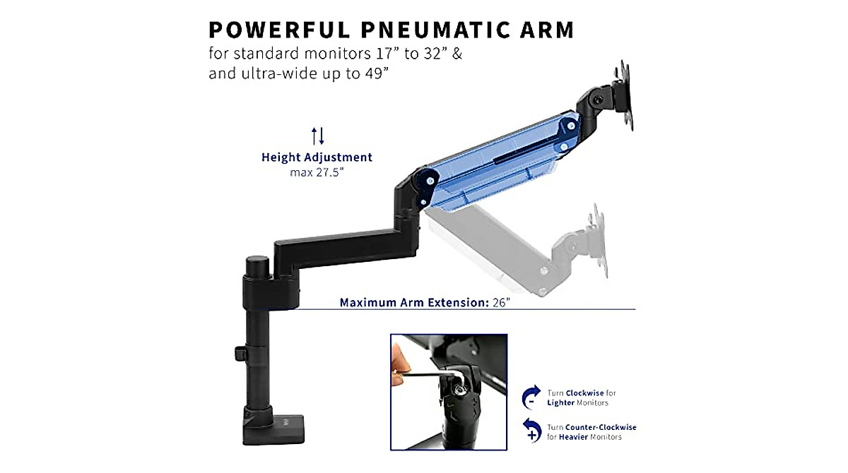 VIVO Premium Aluminum Monitor Arm for Ultrawide Up to 49 Inch Monitors
