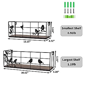 CRUGLA Floating Bathroom Wall Mounted Shelves 5 Sets