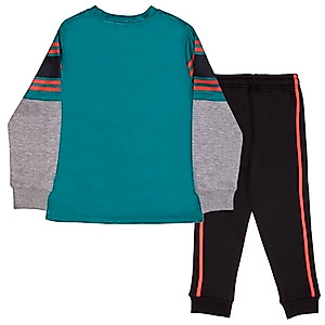 Marvel Superheroes Avengers and Spider-Man 2-Piece Set, Boys Long Sleeve Active Mesh T-Shirt & Pants 2-Pack Bundle Set (Size 14/16, Turquoise)