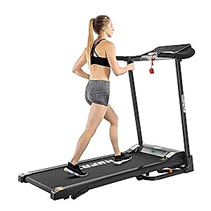 ACCPO Treadmill 300 LBS Capacity with Incline,Folding for Home Max 2.5 HP Electric Running and Walking Jogging Exercise LED Display,12 Preset Programs Machine Black