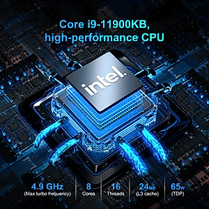 GEEKOM Mini Fun11, 11th Gen Intel Core i9-11900KB Processor, 32GB DDR4, 1TB PCIe4.0 SSD, Windows 11 Pro, Triple Displays, Changeable Graphics Cards