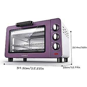 Tabletop Electric Oven 15L Household Oven, Small 1200W Three Layer Baking Four Tube Heating - 9" Pizza, 8" Cake - Includes Bakeware and Grill (Color : A) (C) (C)