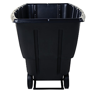 Vestil TDT-100-LD-BLACK Plastic Light Duty Tilt Truck 1 Cubic Yard 850 Lb. Capacity Black