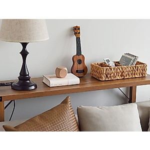 StorageWorks Small Wicker Baskets with 4 Sections, Water Hyacinth Baskets for Organizing, Handwoven Desk Baskets for Pantry, Coffee Bar, Shelves, 2 Pack