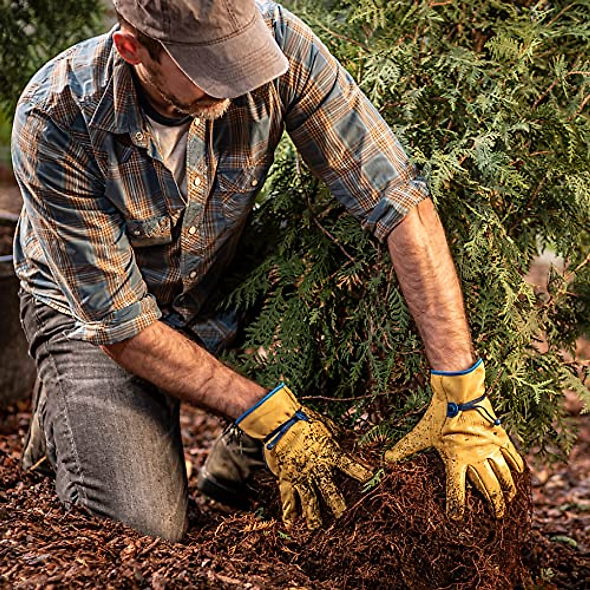 Wells Lamont unisex adult Men s Water Resistant Leather Work Gloves with Wrist Closure HydraHyde Technology Large Wells Lam, Saddletan, Large Pack of 1 US