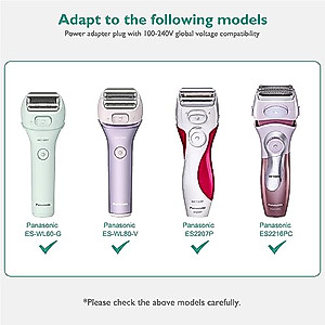 Lnauy Shaver Charger Stand Compatible with Panasonic ES-WL60-G ES-WL80-V ES2216PC ES2207P Wet Dry Electric Shaver for Women Close Curves Electric Razor Charger Base Power Supply Adapter Replacement
