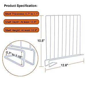 Closet Shelf Dividers for Wooden Shelves, Kosiehouse Shelving Organizer Shelves Separator for Purse Clothes Sweater Storage in Closet, Wardrobe, Kitchen Cabinets, Bookshelf-8 Pack