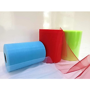 1PCS 6 Inch x 100 Yards Tulle Fabric Sheer Roll Spool Ribbon for Sewing Crafting Tutu Skirt DIY Baby Shower Decorations Wedding Birthday Party Supplies