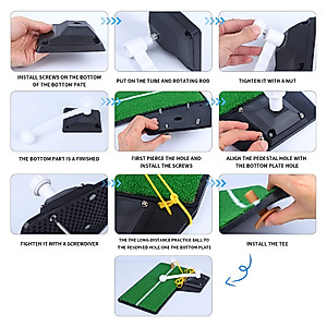 JIUYIBC Golf Swing Trainer, 3-in-1 Golf Swing Training Aid for Indoor and Outdoor, Portable Golf Swing Practice Mat, Golf simulators for Home,Practice Equipment, True Impact