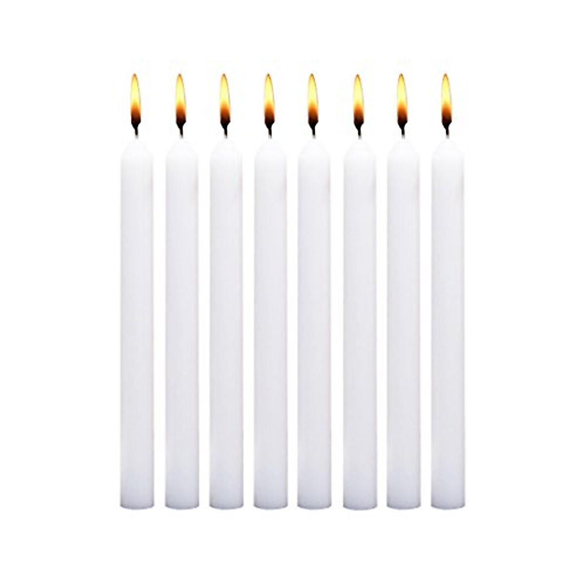 LANKER 18 Pack Taper Candles – 8 Inch Dripless Unscented Smokeless Candles – 6.5 Hours Burning Time - Decoration for Wedding, Churches, Dinner, Halloween and Christmas (White)