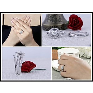 Dazzlingrock Collection 1.00 Carat (Cttw) 10K Round Diamond Split Shank Halo Engagement Ring Set 1 CT, White Gold, Size 7