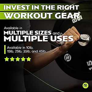 Rage Fitness 10lb Olympic Bumper Plates, 17.5" X 1" Rubber Weight Plate With 2" Steel Insert Sleeve, Minimal Bounce Perfect For Powerlifting, Squats, Bench Press, Weight & Strength Training(Black)