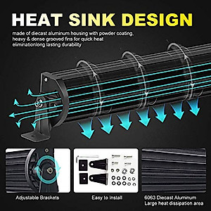 LED Light Bar TURBO SII 40/42 Inch 576W Curved Triple Row Flood Spot Combo Beam Offroad Driving Light + 4 Inch 60W Led Pod Lights w/3-Leads Wiring Harness for Trucks ATV UTV Polaris Boats